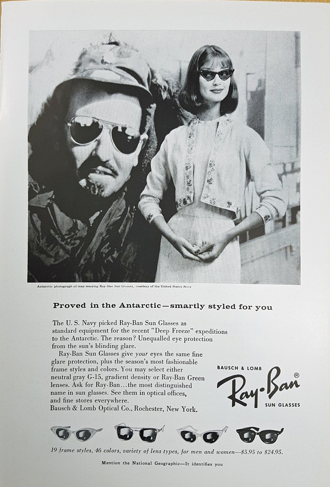 1959 Ray-ban Glasses Advertisement proven in the - Etsy