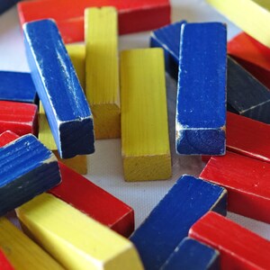 Vintage Wood Blocks - Wooden Building Block Set - Colourful Wood Blocks ...
