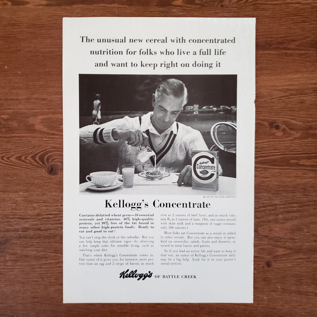 Kellogg's Cereals Advertisement 1961 Vintage Print Ad Mid Century Decor ...