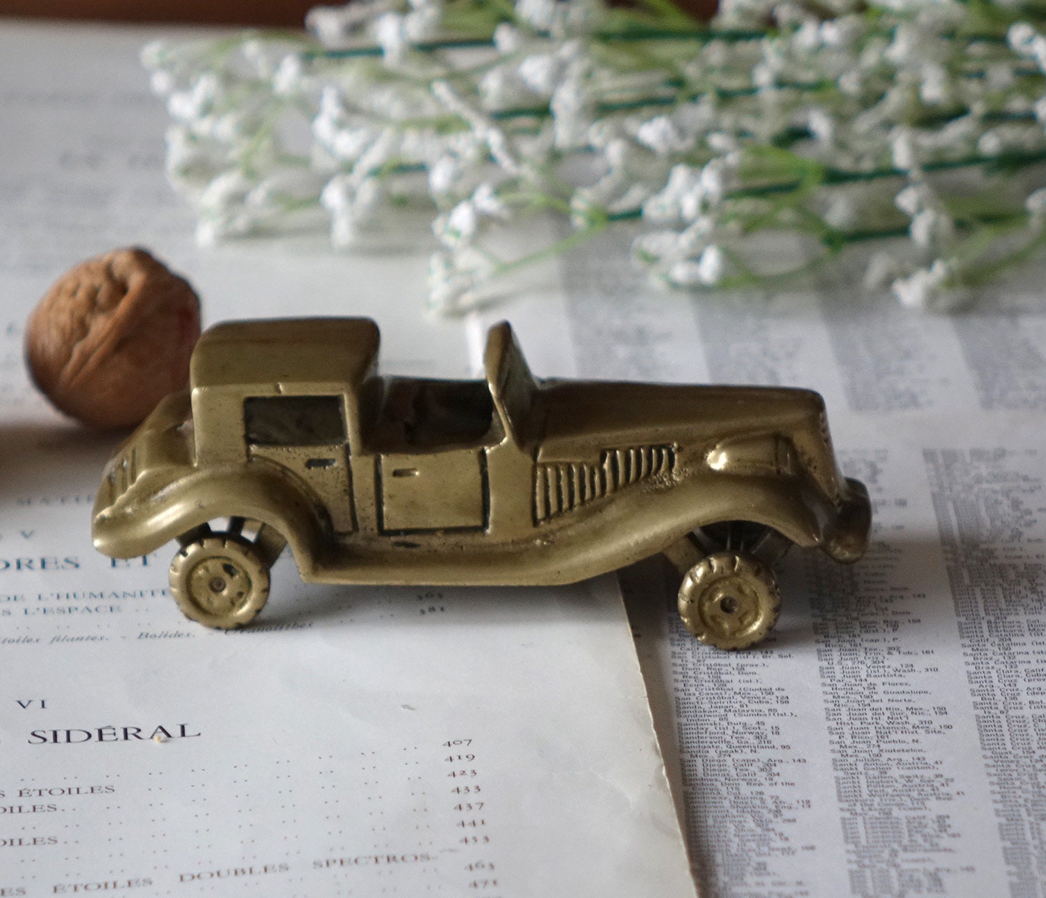 Vintage Brass Car Figurine Automobile Collectible Father's - Etsy