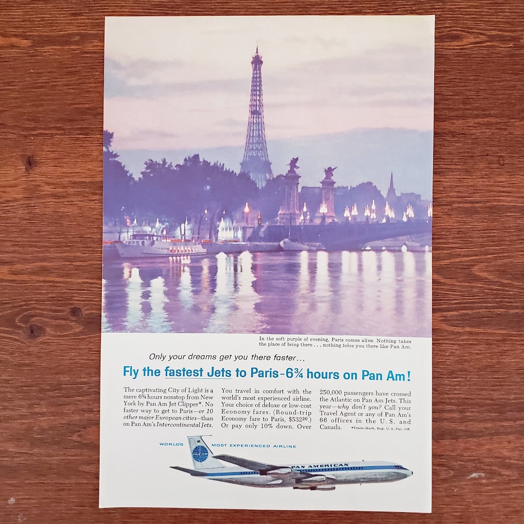 1960 PAN AMERICA Advertisement Original Magazine Ad Retro Airline Ad ...