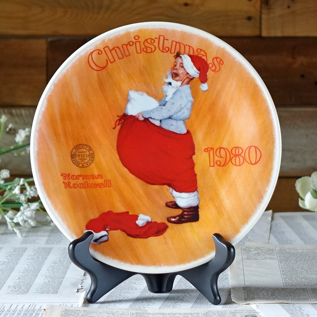 Vintage Santa Claus Plate Christmas Decorative Plate by Norman Rockwell ...