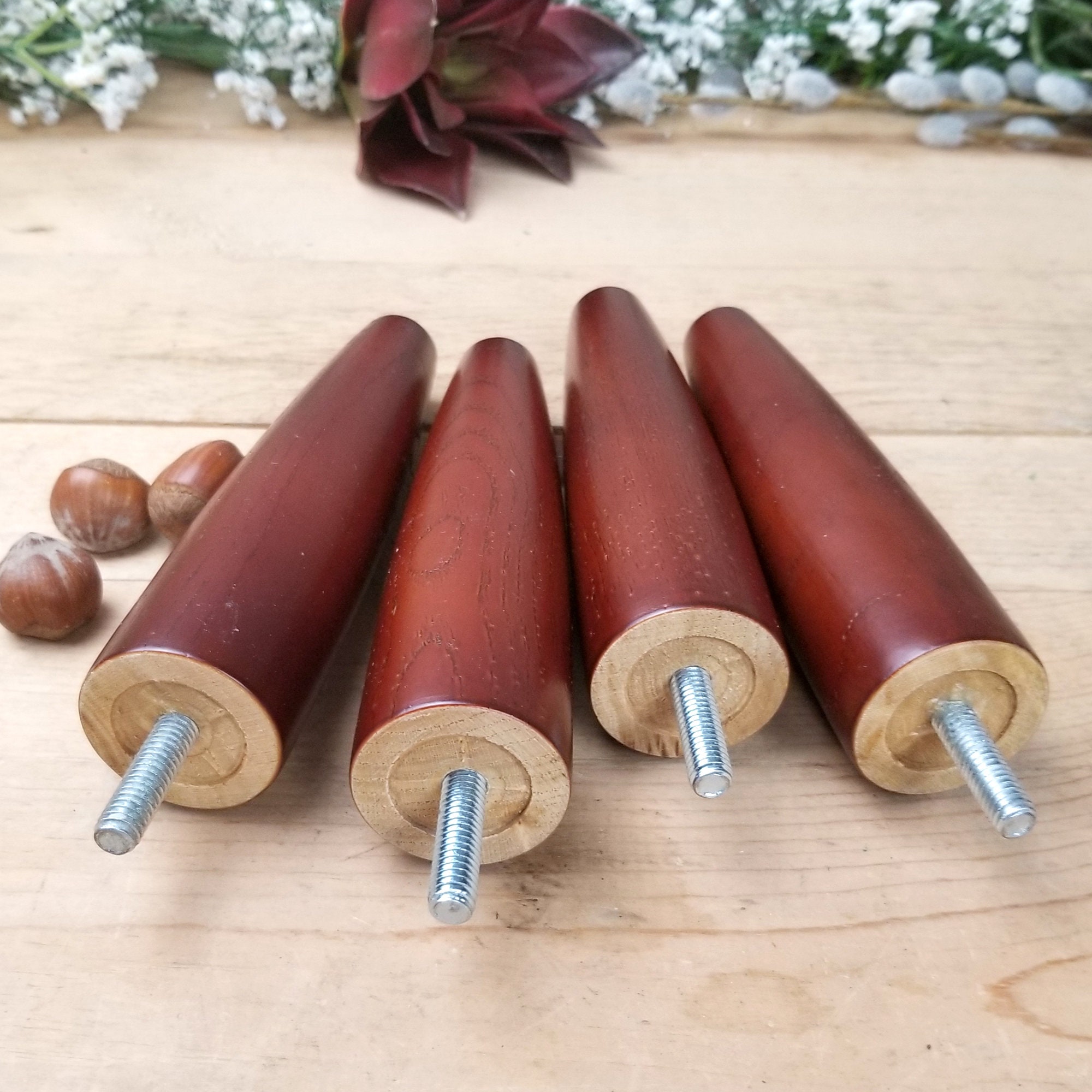 Vintage Wooden Legs Set of 4 Furniture Retro Decor Mid - Etsy UK