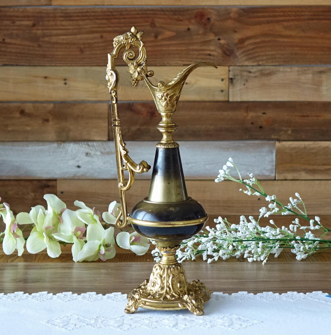 Vintage Brass Decorative Urn Candlestick - Etsy