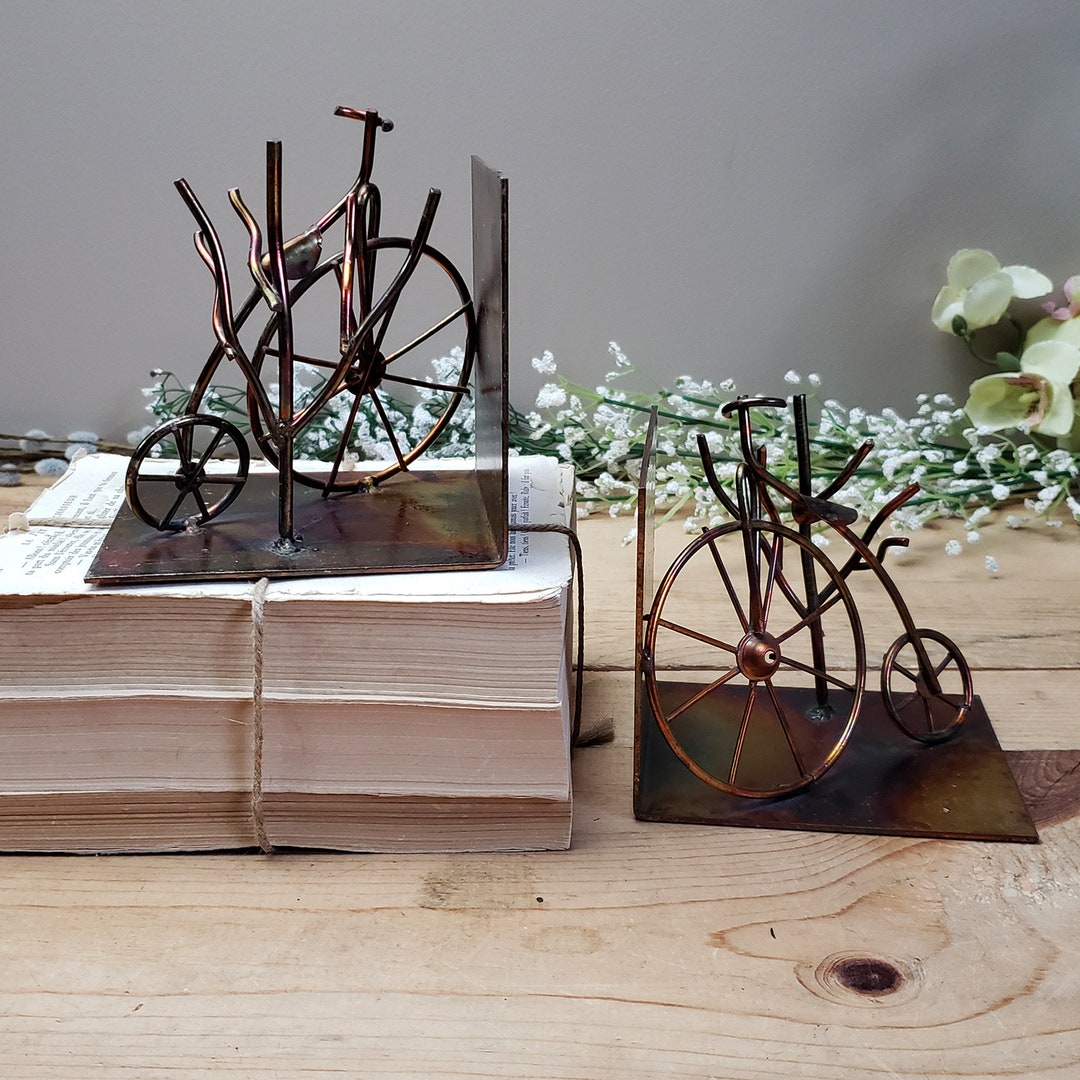 Vintage Copper Bookends Bicycle Bookends Home Decor - Etsy