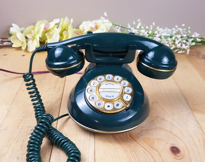 Vintage Green Microtel Telephone WORKING Retro Knightsbridge Model 954 ...