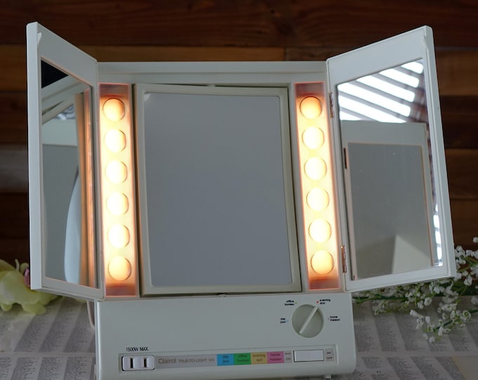 Clairol Make-up Mirror - Vintage Lighted Mirror - Light-up Makeup ...