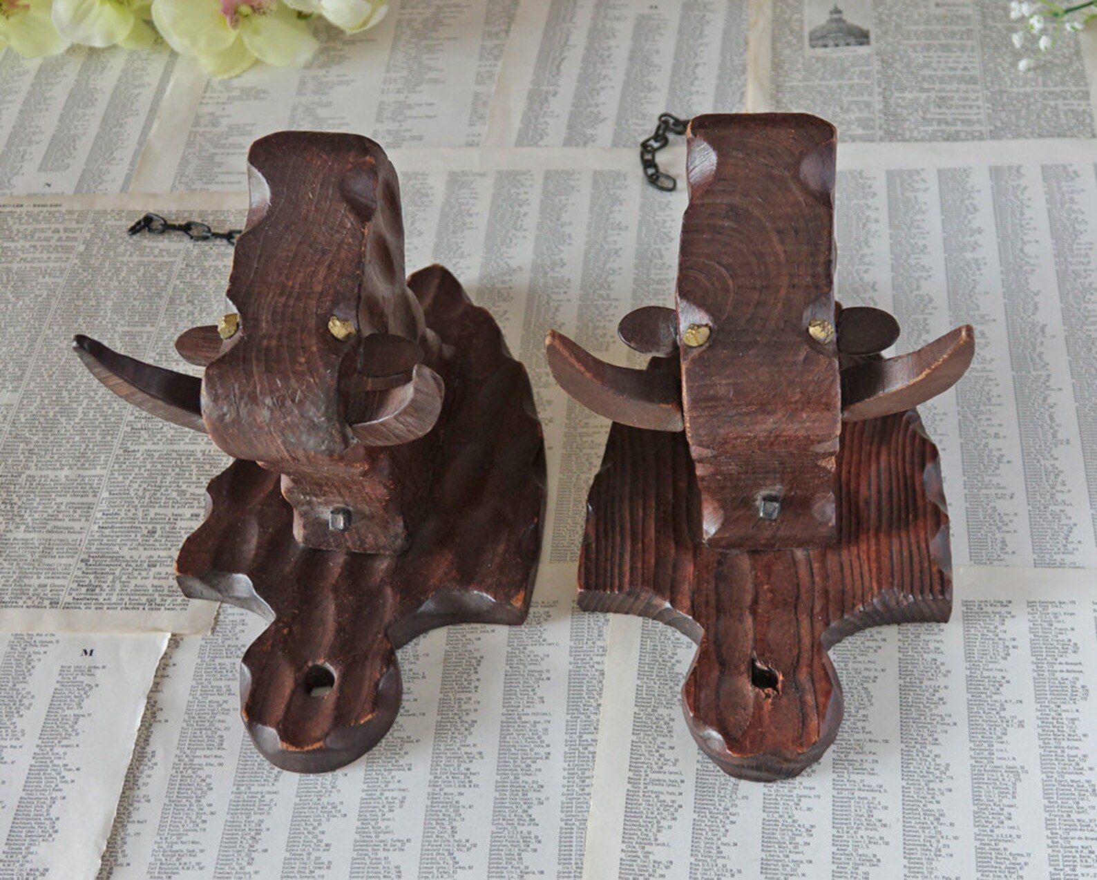 Wall Art Cow Beef Wood Sculptures Vintage Spanish Wood Carved | Etsy