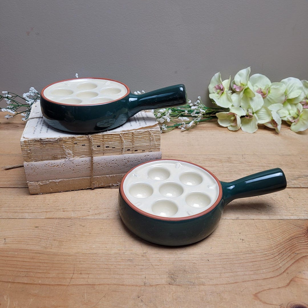2 Vintage Snail Baking Dishes Retro Appetizer Server With Handle - Etsy