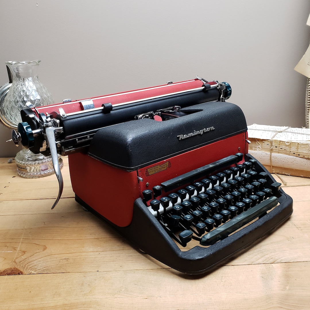 Vintage Red and Black Typewriter Remington Rand Typewriter Long ...