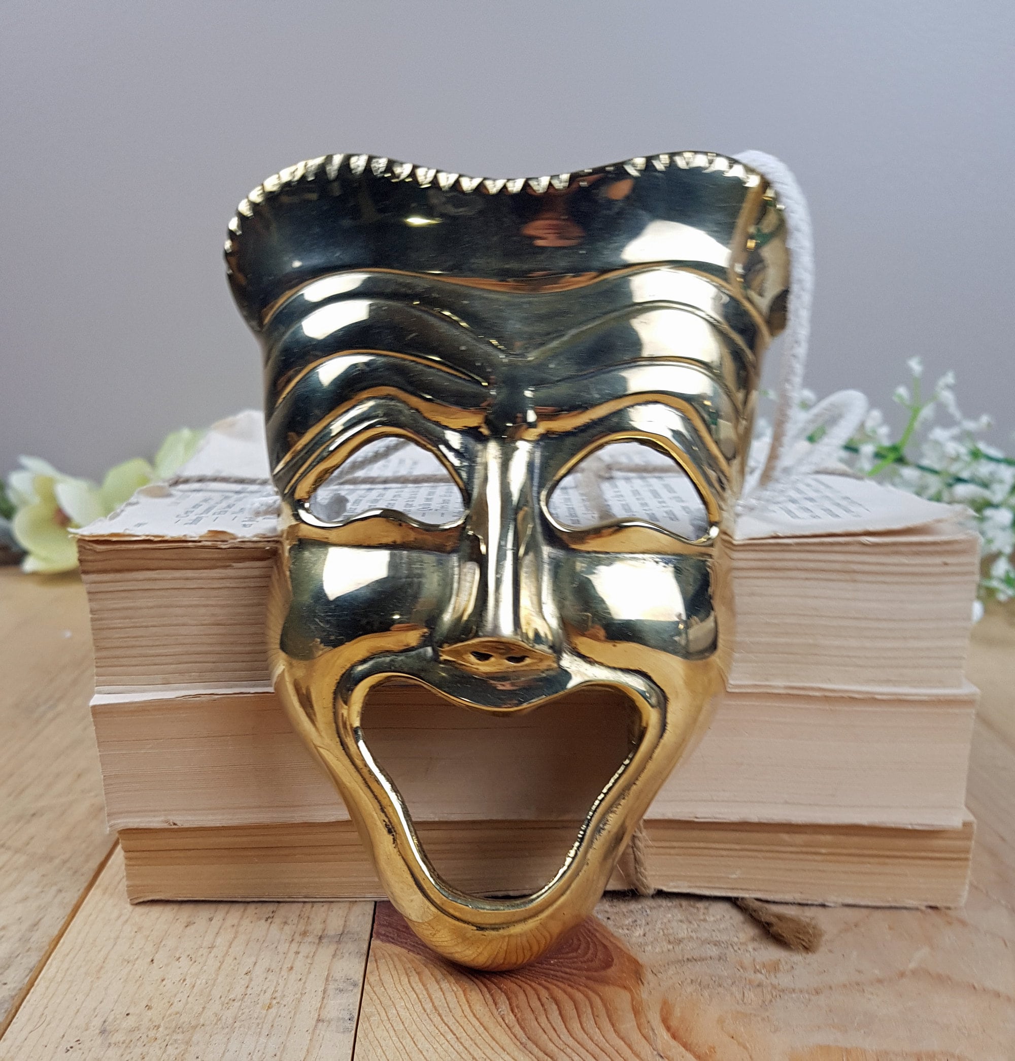 Vintage Brass Mask Wall Hanging Theater Mask Clown Mask Wall | Etsy