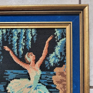 Vintage Framed Needlepoint Bellerina Art / Royal Paris / Wall Art ...