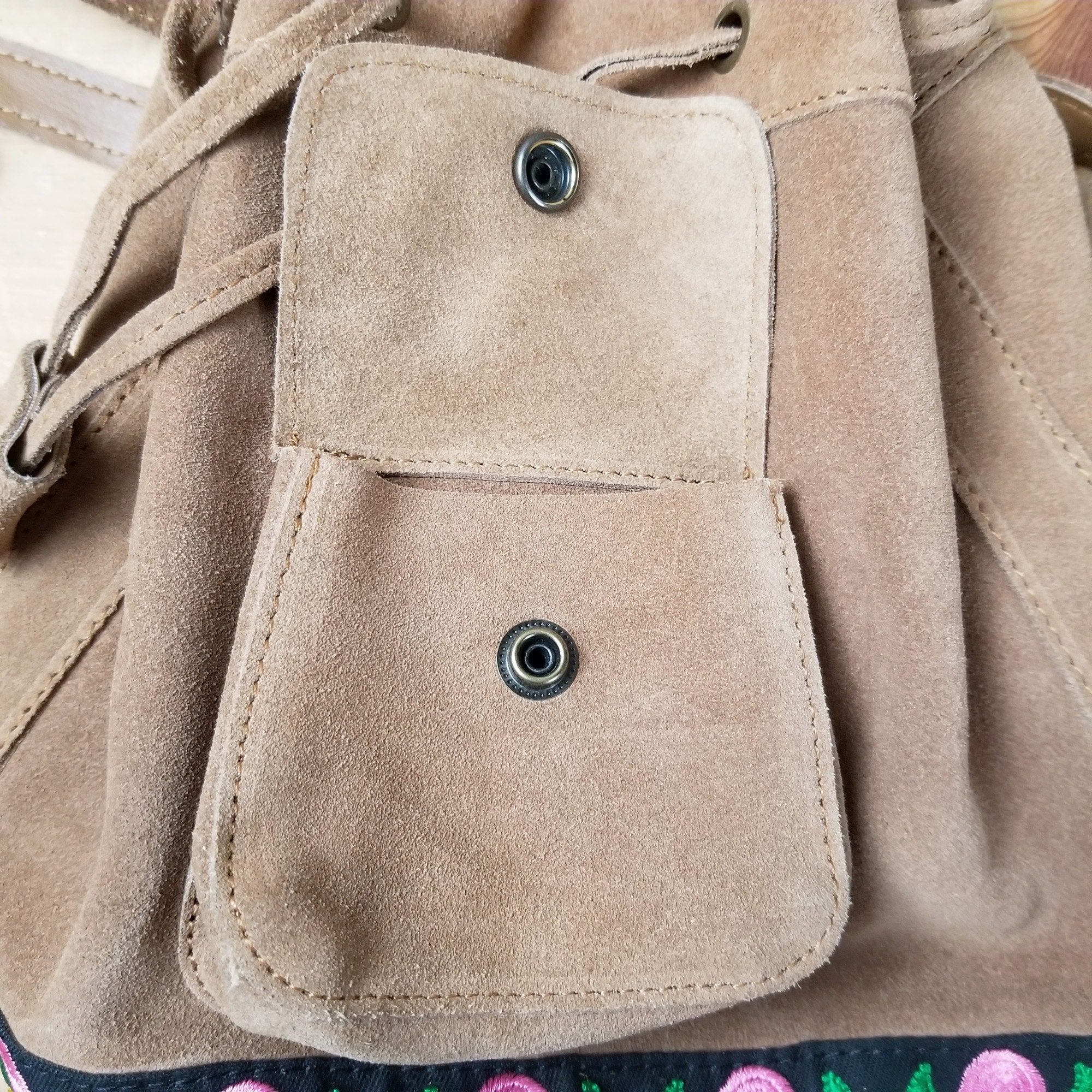 Backpack bag / Suede leather backpack / Vintage back pack / | Etsy