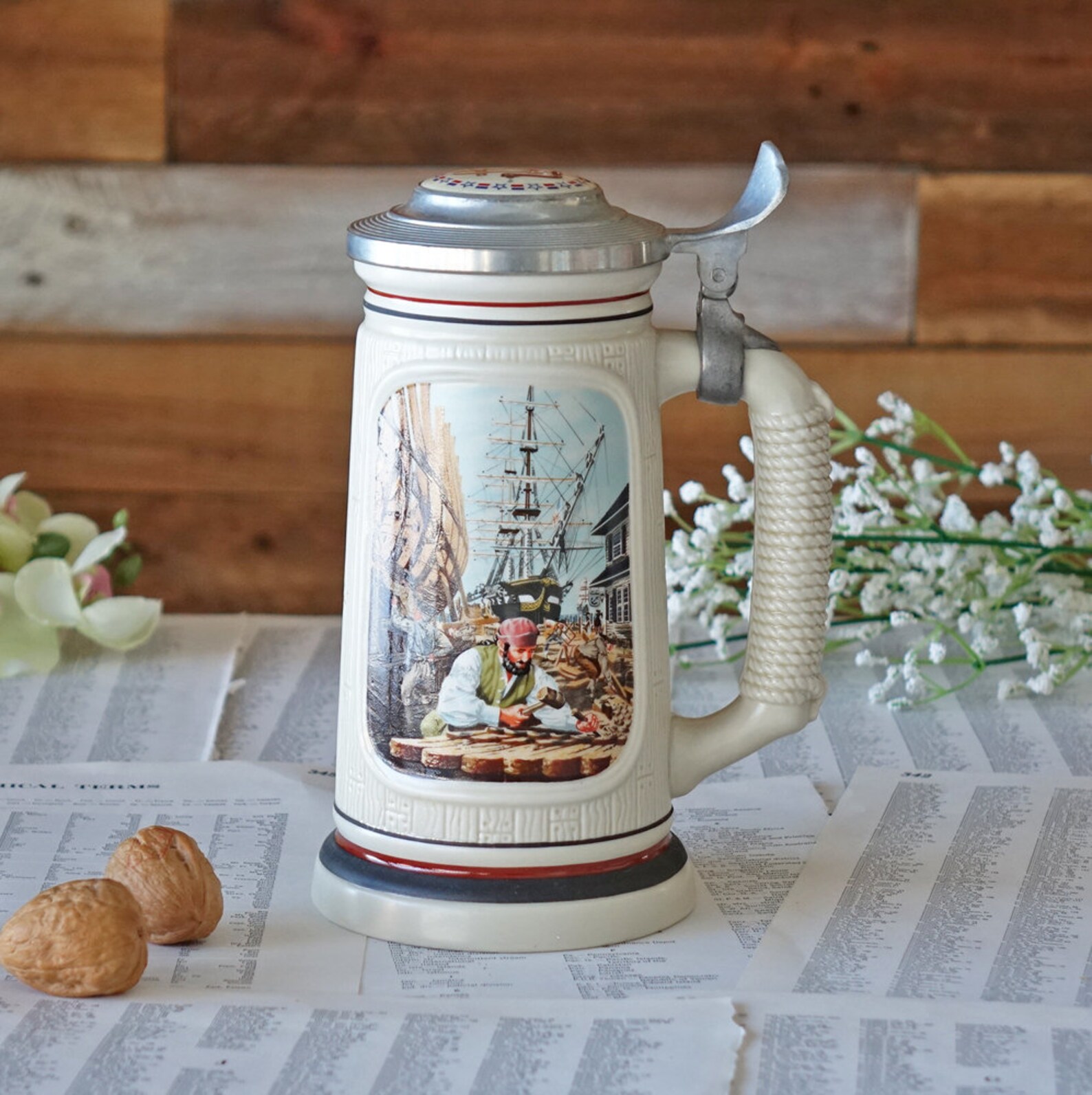 Vintage AVON Mug Stein Shipbuilder Ceramic Mug Large BEER | Etsy