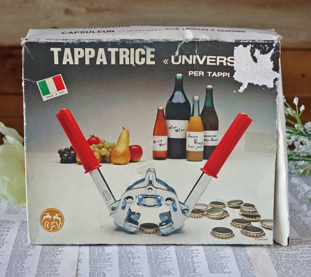 Vintage Bottle Capper Tool Tappatrice Universal Made in Italy | Etsy