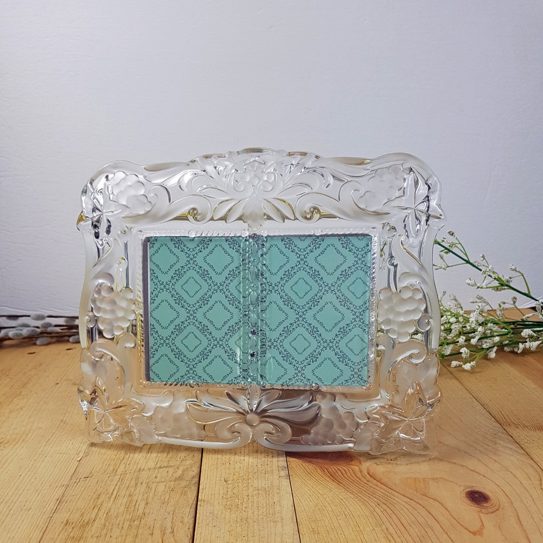 Wedding Clear Glass Frame Vintage Double Photo Frame Table Top Frame ...