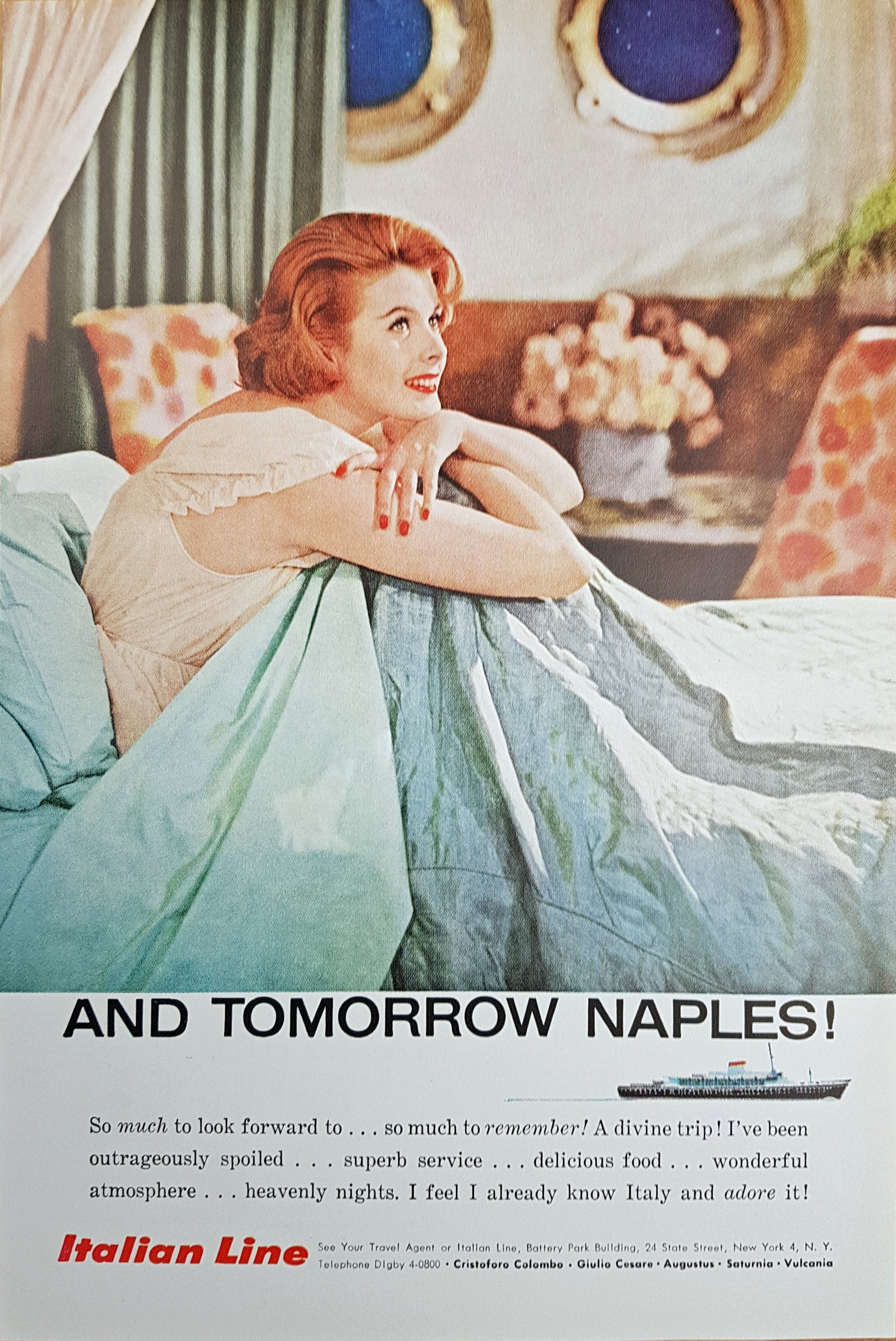 1958 ITALIAN LINE Ad Original Magazine Advertisement Retro - Etsy UK