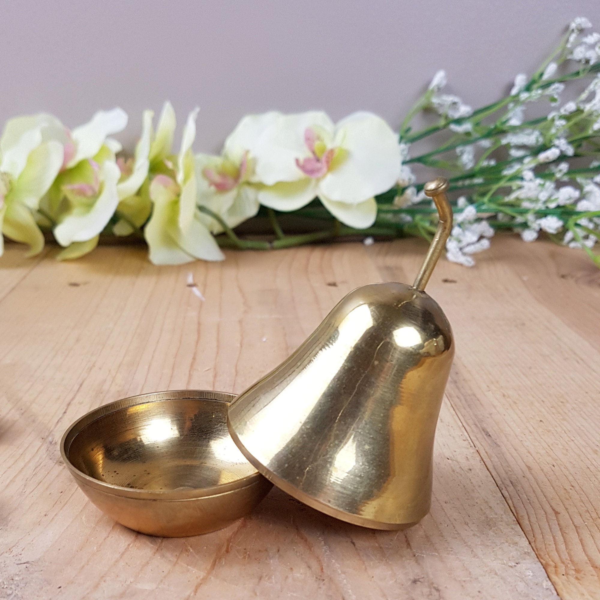 Brass Pear Box Vintage Brass Pear Trinket Box Vintage Brass | Etsy