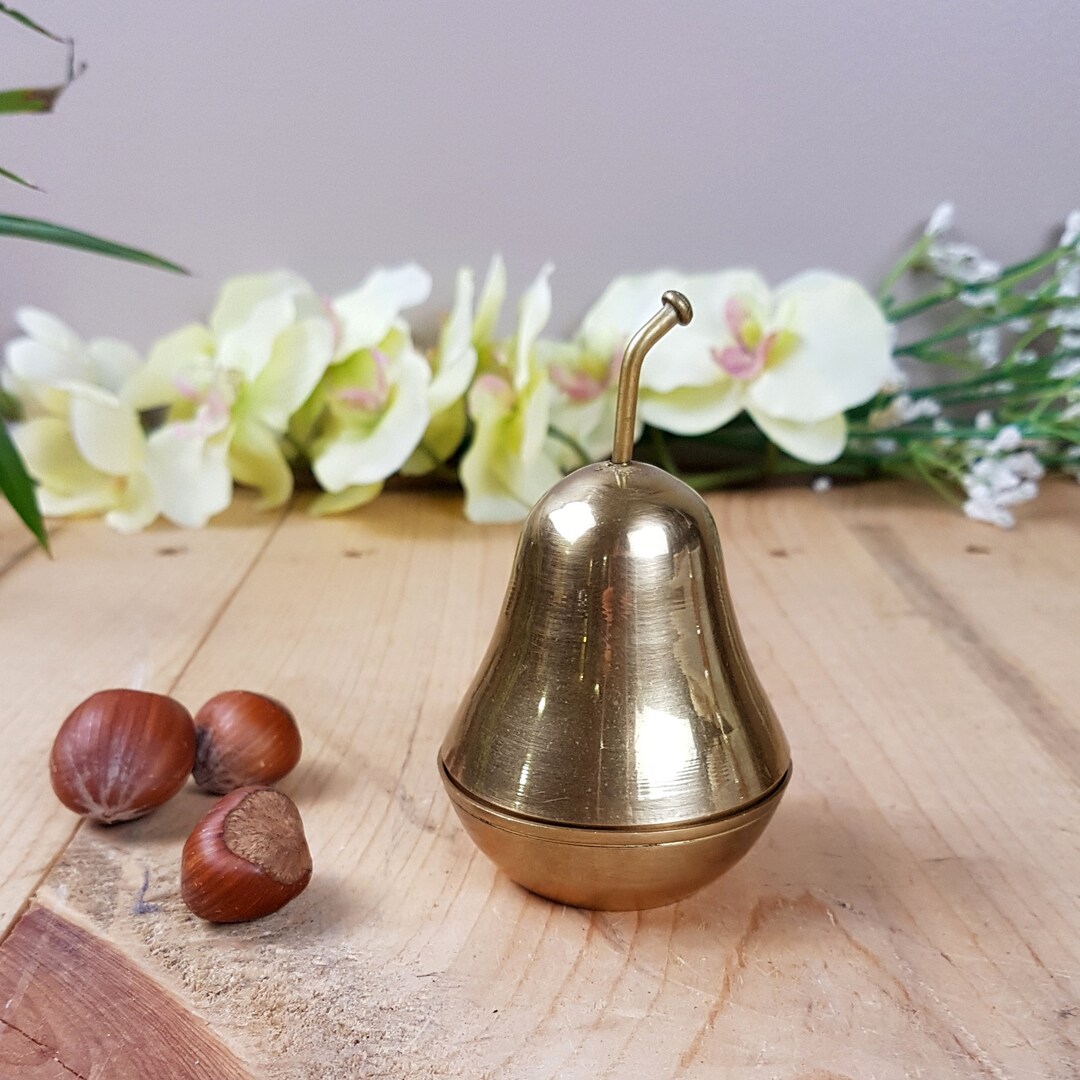 Brass Pear Box Vintage Brass Pear Trinket Box Vintage Brass Trinket Box ...