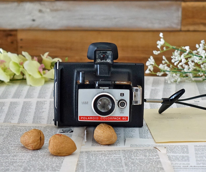 Vintage Polaroid Colorpack 80 Land Camera - Black Plastic Strap - Made ...
