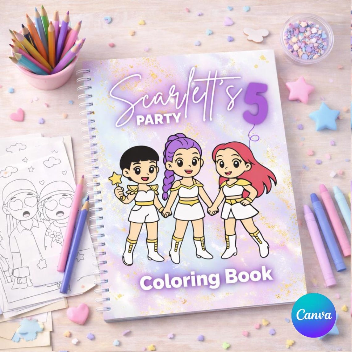 12 Page K-pop Demon Hunters Coloring Book | Digital Download - Etsy