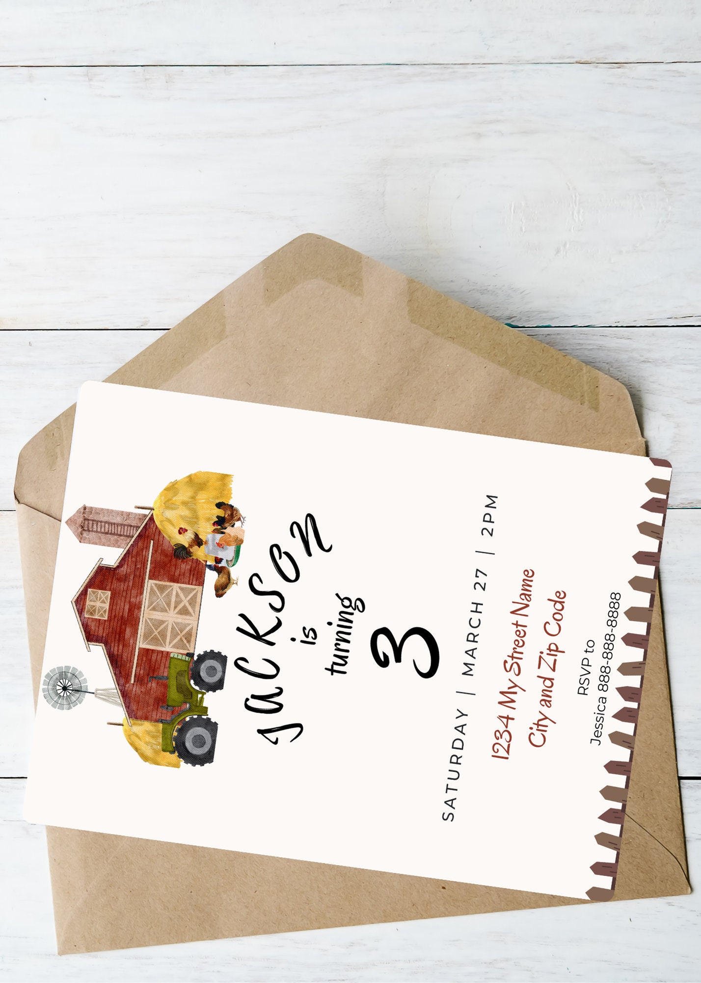 Farm Animal Birthday Invitation, Barn Animal Birthday Invite, Barnyard ...