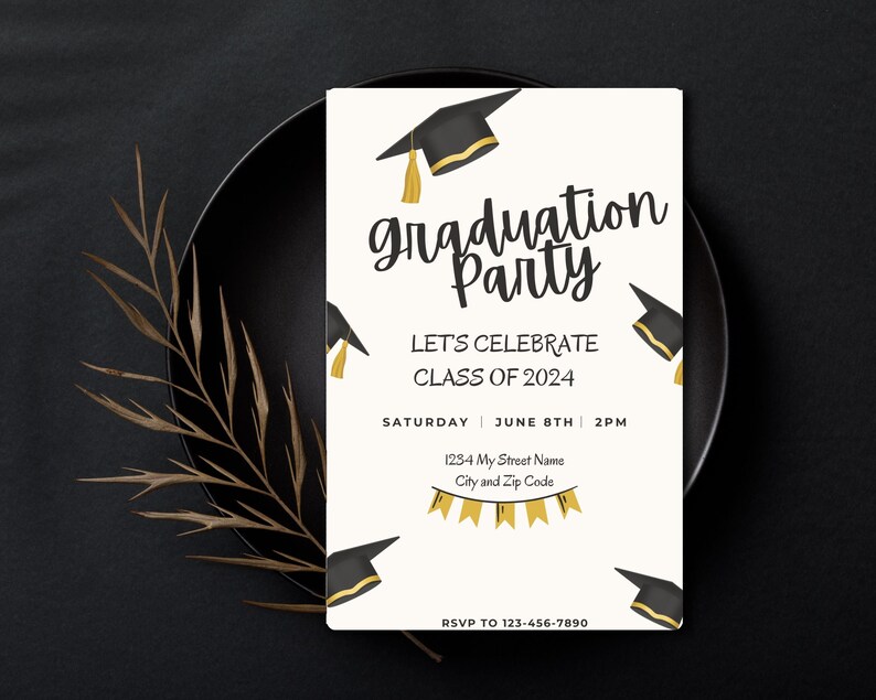 Digital Graduation Party Invitation Template, Congrats Grad Invitation ...