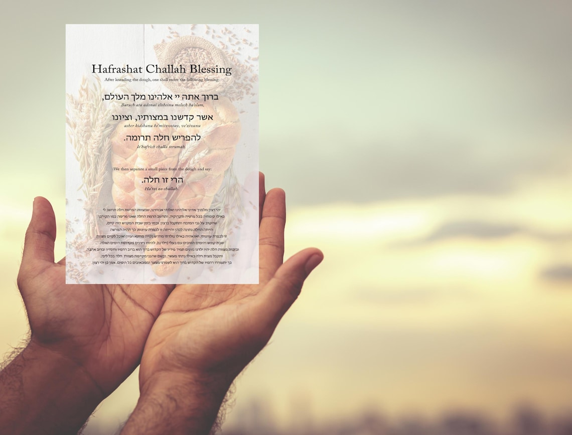 Challah Blessing Prayer Cards Digital and Printable | Shabbat Blessing ...