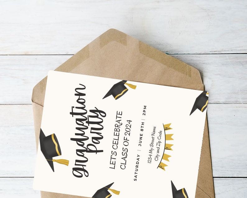 Digital Graduation Party Invitation Template, Congrats Grad Invitation ...