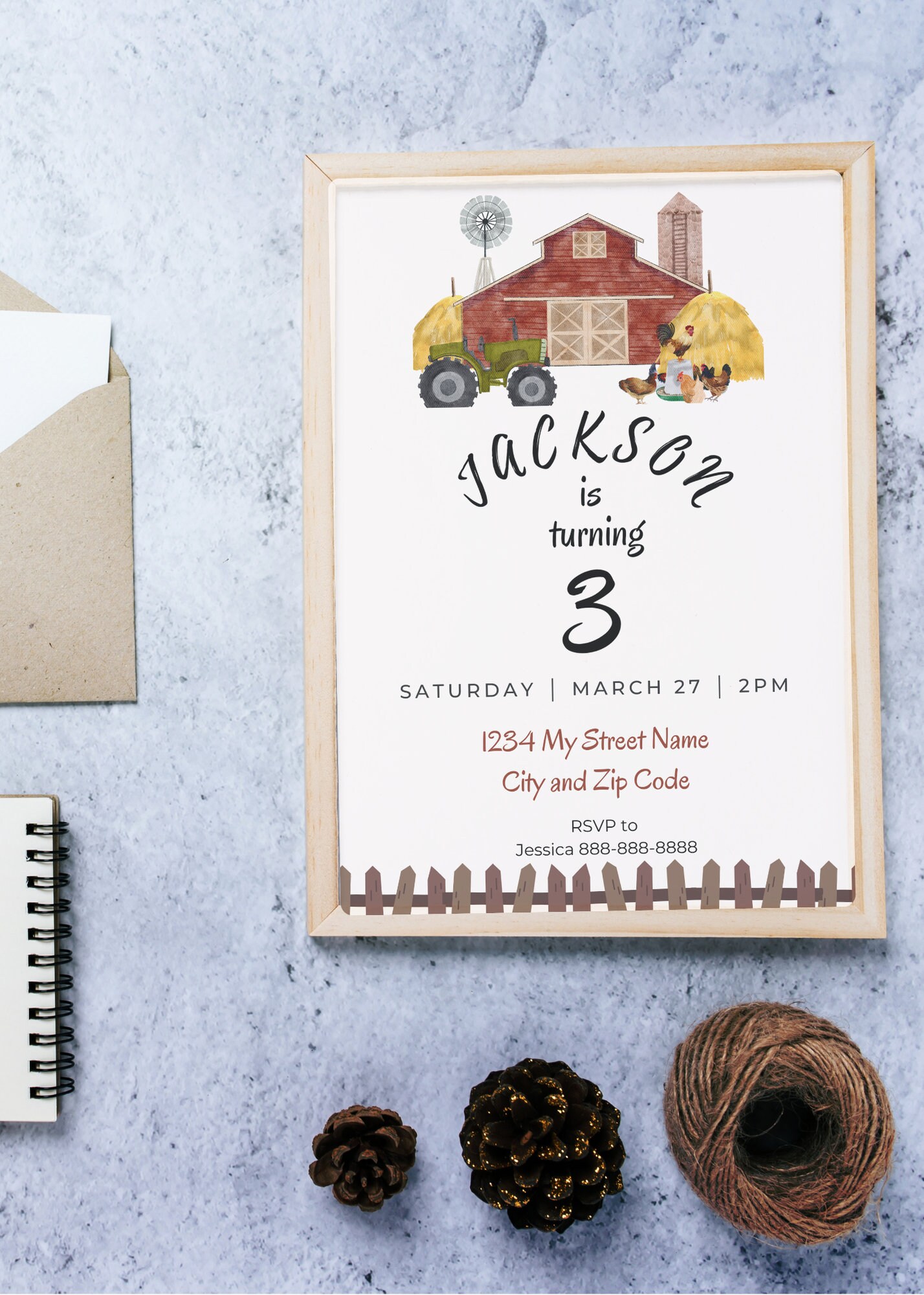 Farm Animal Birthday Invitation, Barn Animal Birthday Invite, Barnyard ...