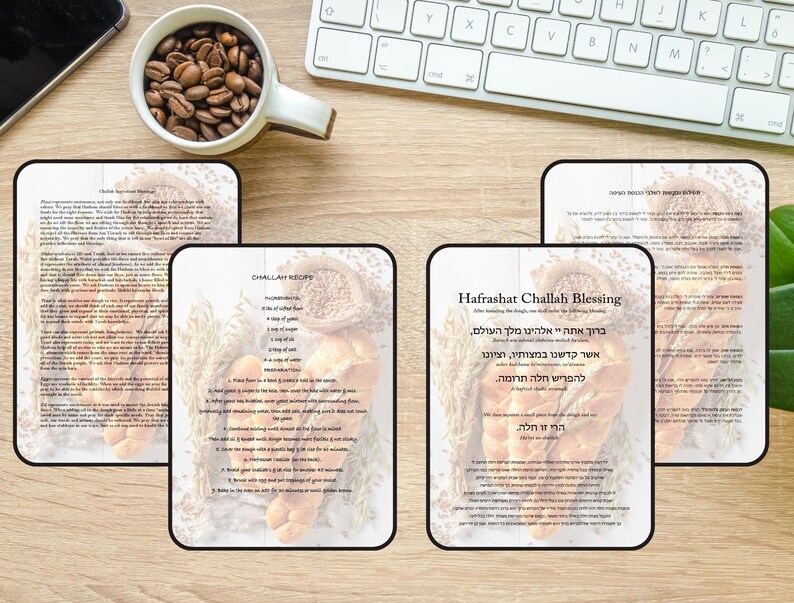Challah Blessing Prayer Cards Digital and Printable | Shabbat Blessing ...
