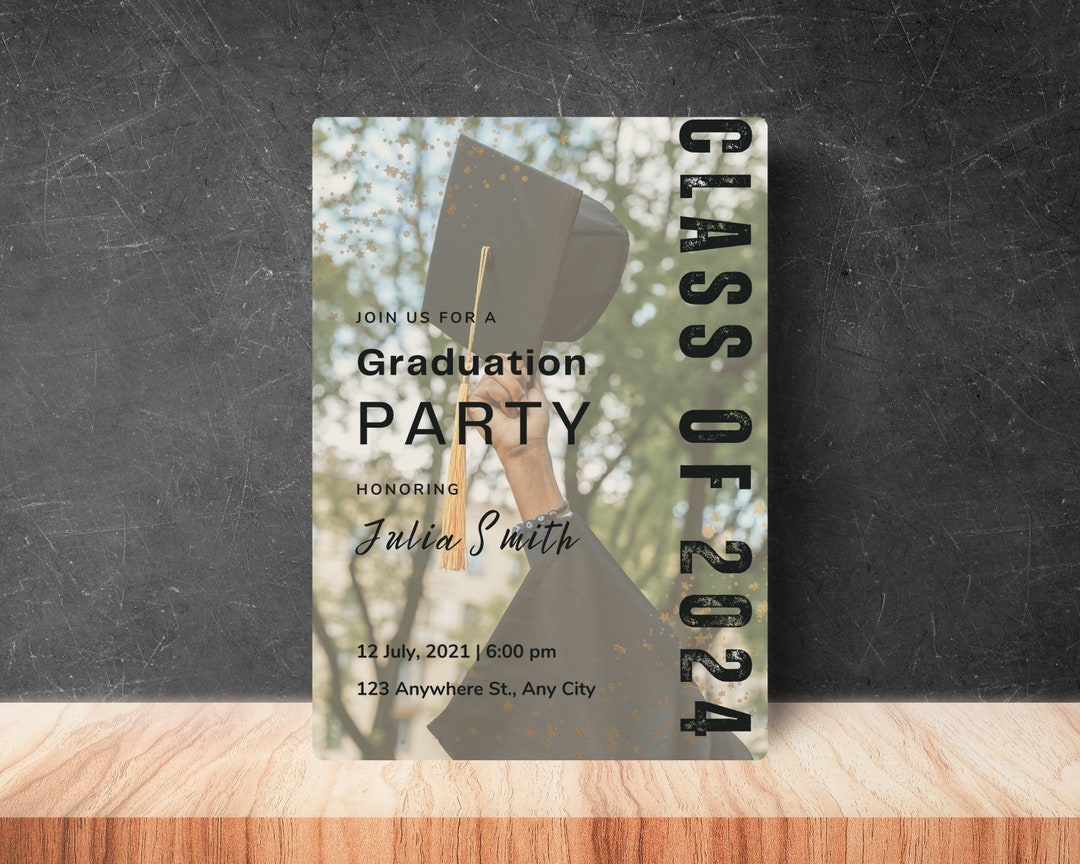 Digital Graduation Party Invitation Template, Congrats Grad Invitation ...