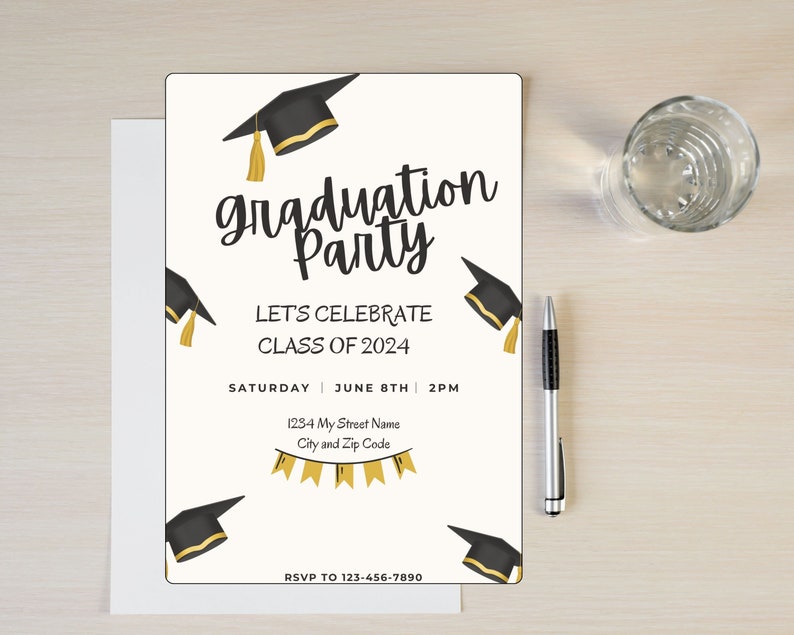 Digital Graduation Party Invitation Template, Congrats Grad Invitation ...