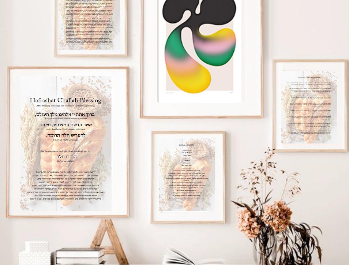 Challah Blessing Prayer Cards Digital and Printable | Shabbat Blessing ...