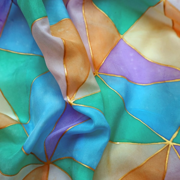 Hand Painted Silk Scarf - Etsy