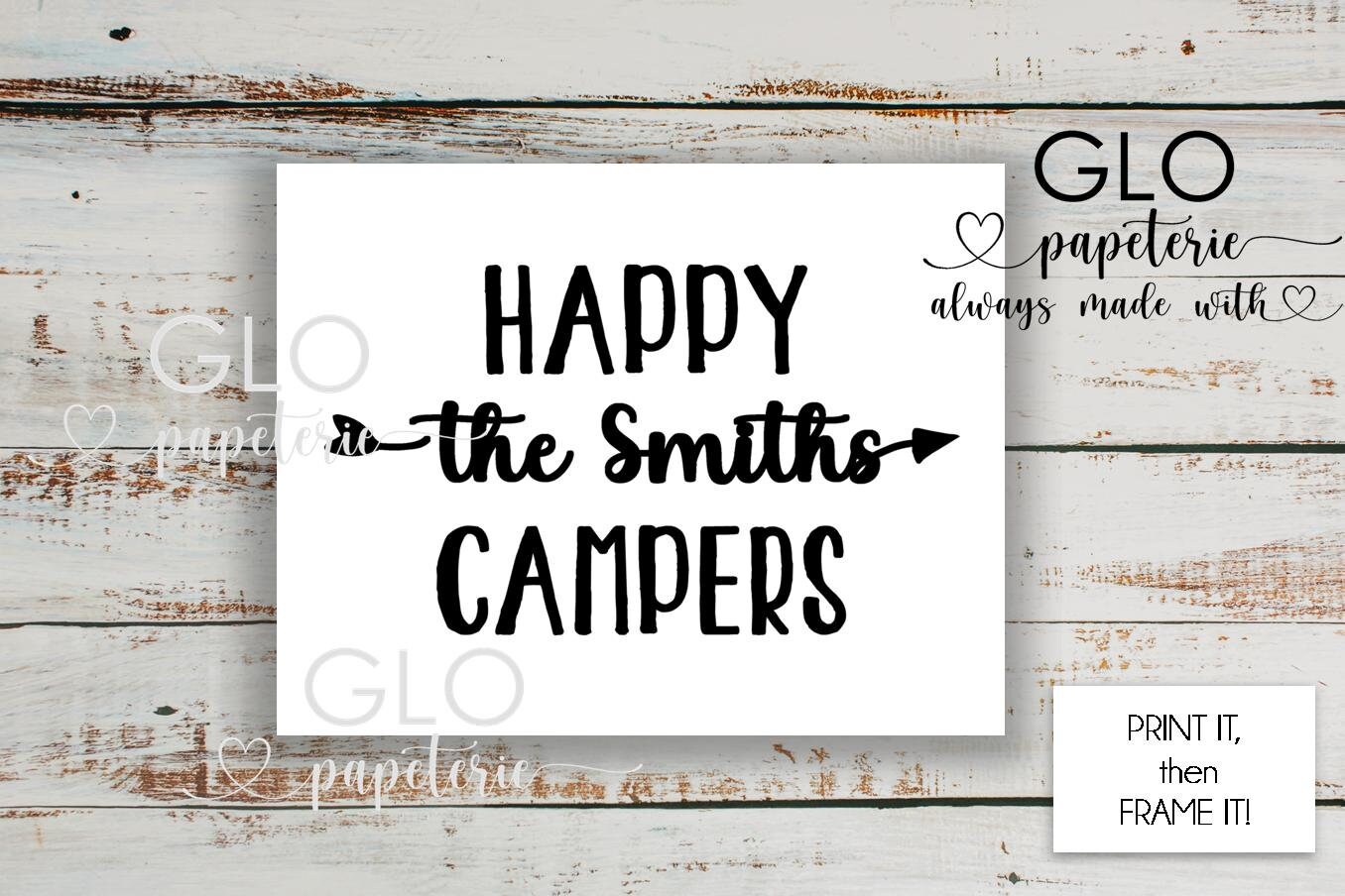 Personalized Happy Campers Printable, Camper Décor, Sign, Camper Sign ...