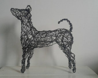 Dog wire sculpture | Etsy