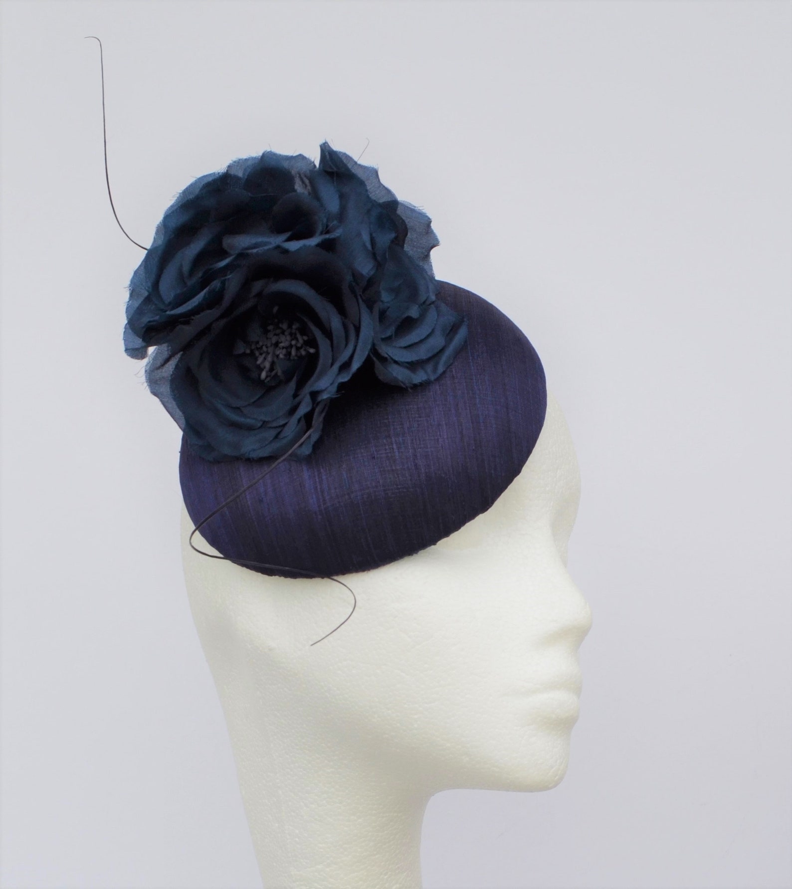 Navy Blue Wedding Hat. Navy Blue Ascot Hat. Navy Blue Occasion - Etsy