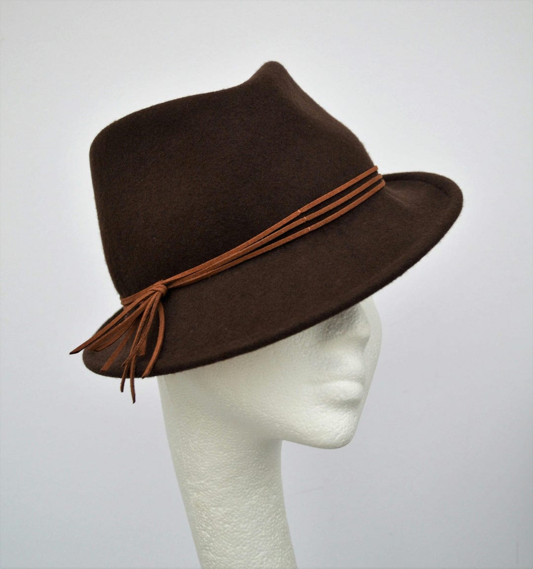 Brown Trilby Hat. Fedora, Cheltenham Races Hat. - Etsy