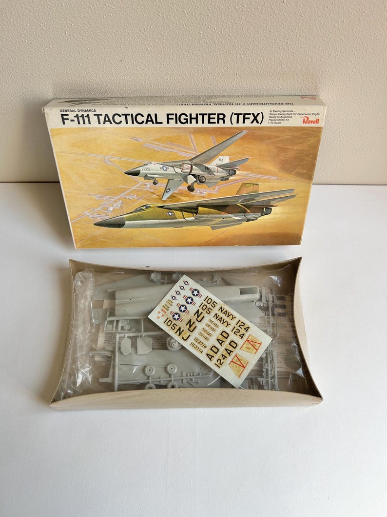 1966 Revell F-111 Tactical Fighter TFX Model Kit, Sealed Contents, RARE ...