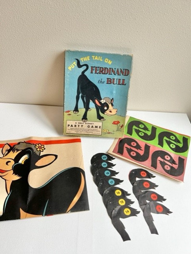 1938 Put the Tail on Ferdinand the Bull: Children's Party Game - Etsy
