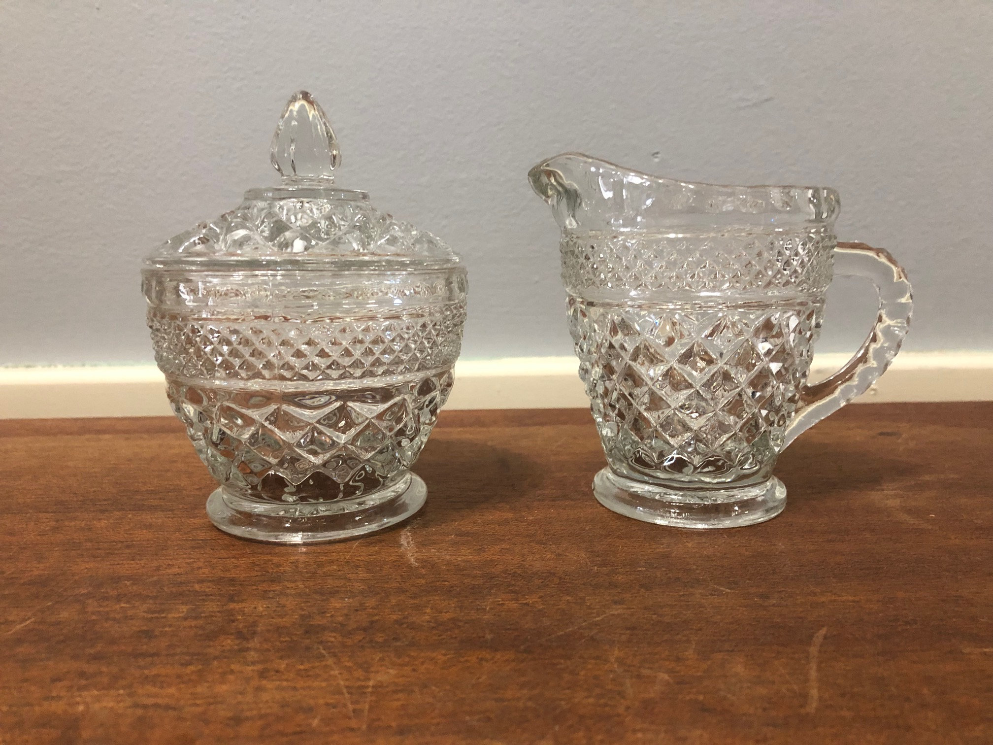 Anchor Hocking Wexford Sugar Bowl and Creamer Set Vintage | Etsy