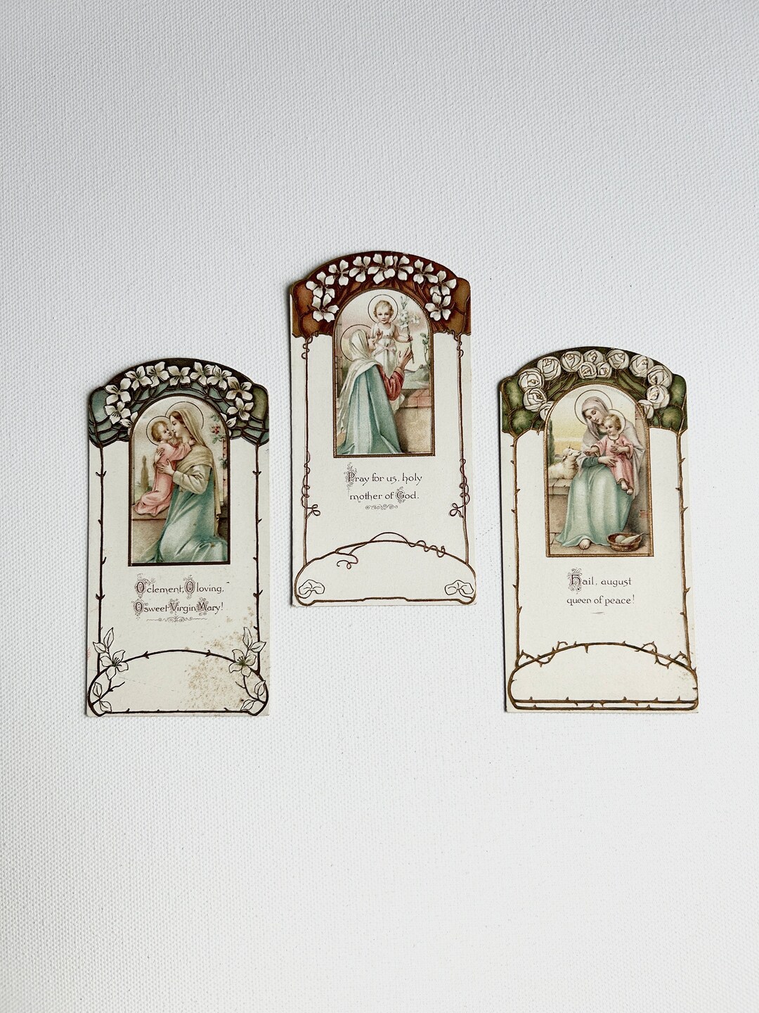 Vintage Prayer Cards, Lot of 3, Verse on Back, Devotional, Religious ...