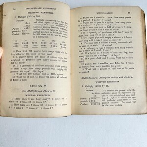 1898 White's Intermediate Arithmetic Book, 1800s Math Lesson Book - Etsy