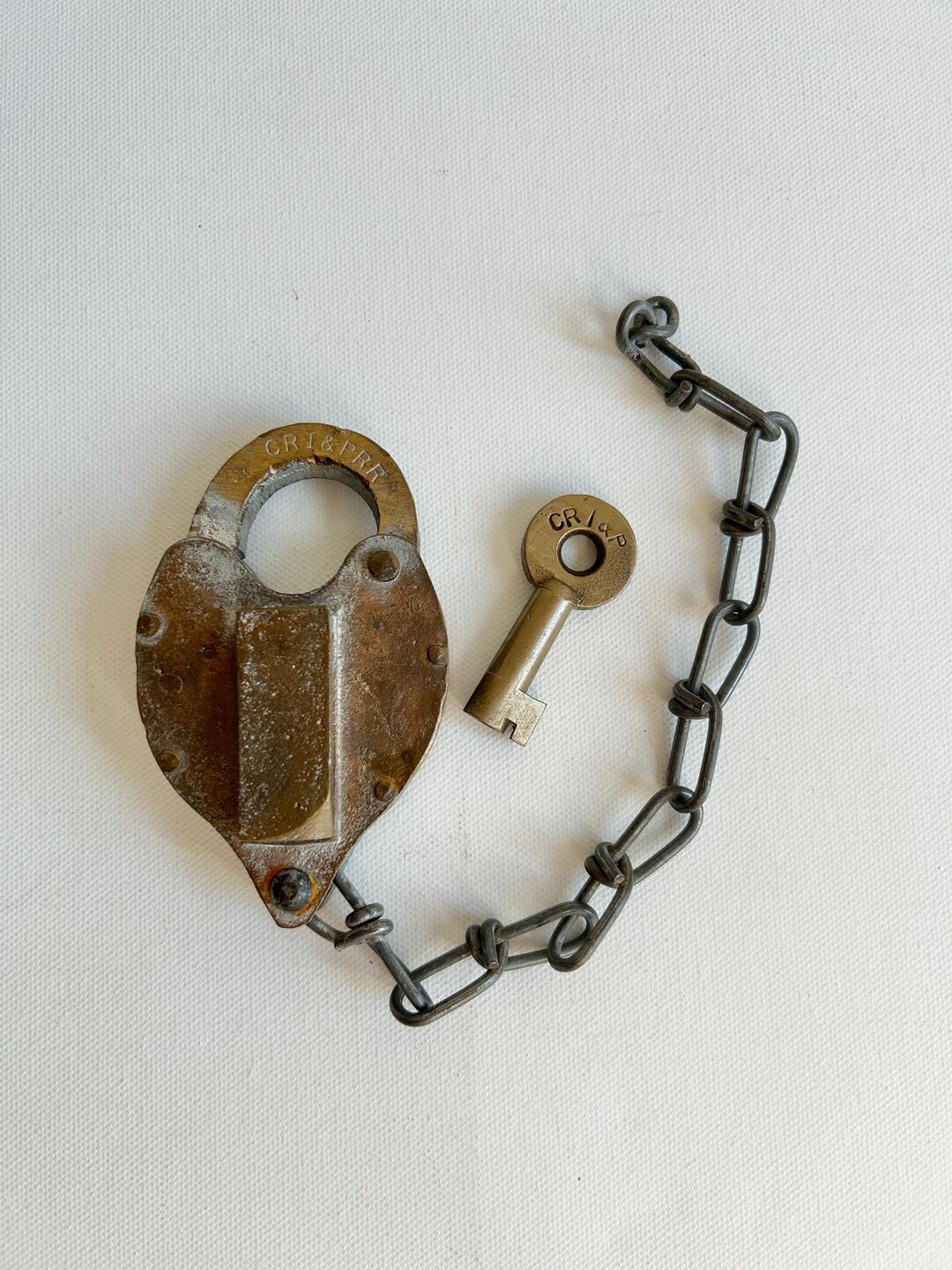 Chicago, Rock Island & Pacific Railroad Switch Lock With Chain and ...