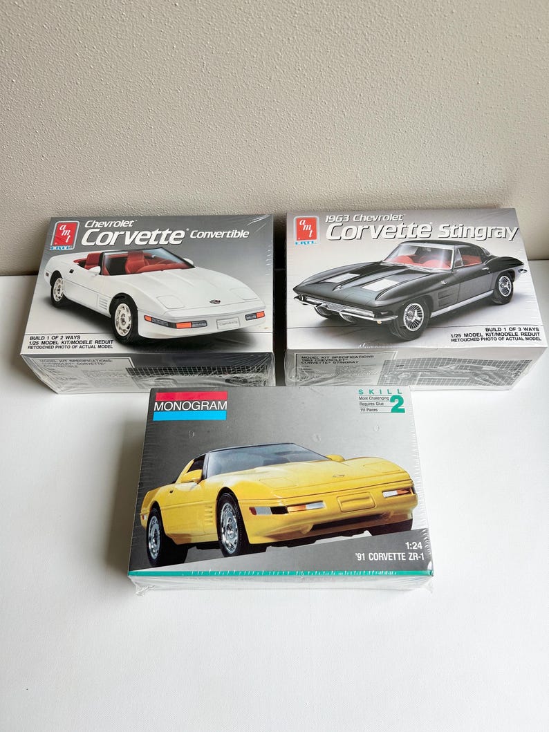 Corvette Model Kits, Your Choice: Stingray or Convertible - Etsy
