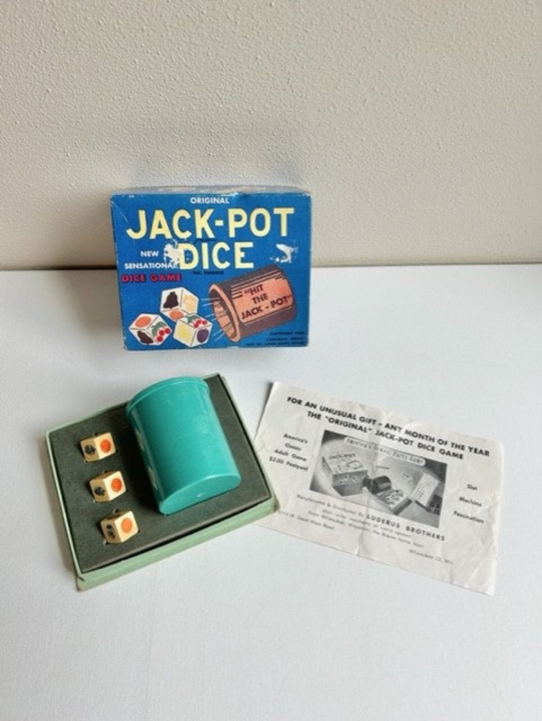 1947 Jackpot Dice Game, Luderus Bros., Vintage Dice Game, Vintage Game ...