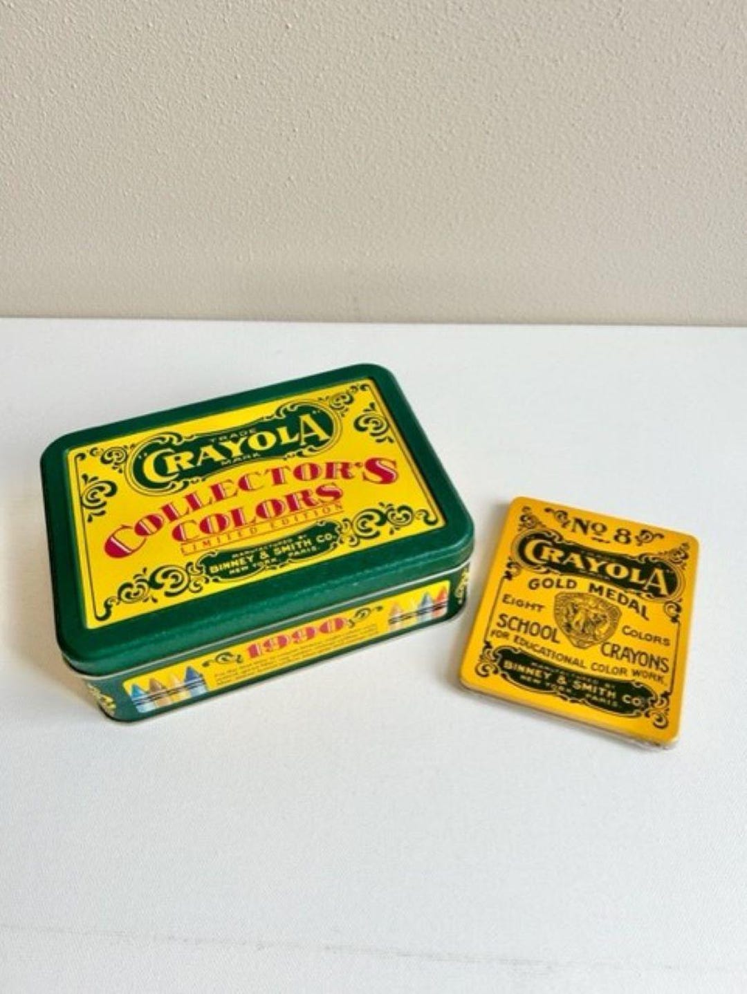 SET OF 2, 1991 Crayola Collector’s Colors Tin, 64 Count, 2000 Crayola ...