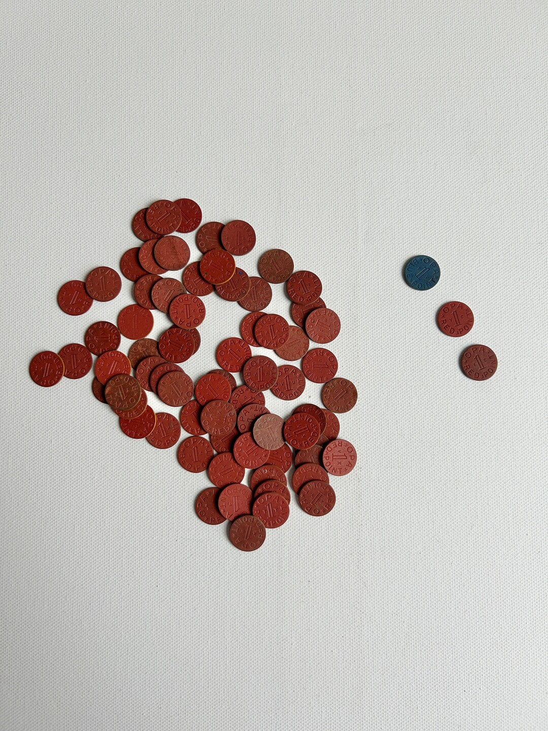 1940s WWII OPA Ration Tokens, Red Ration Tokens, Blue Ration Tokens ...