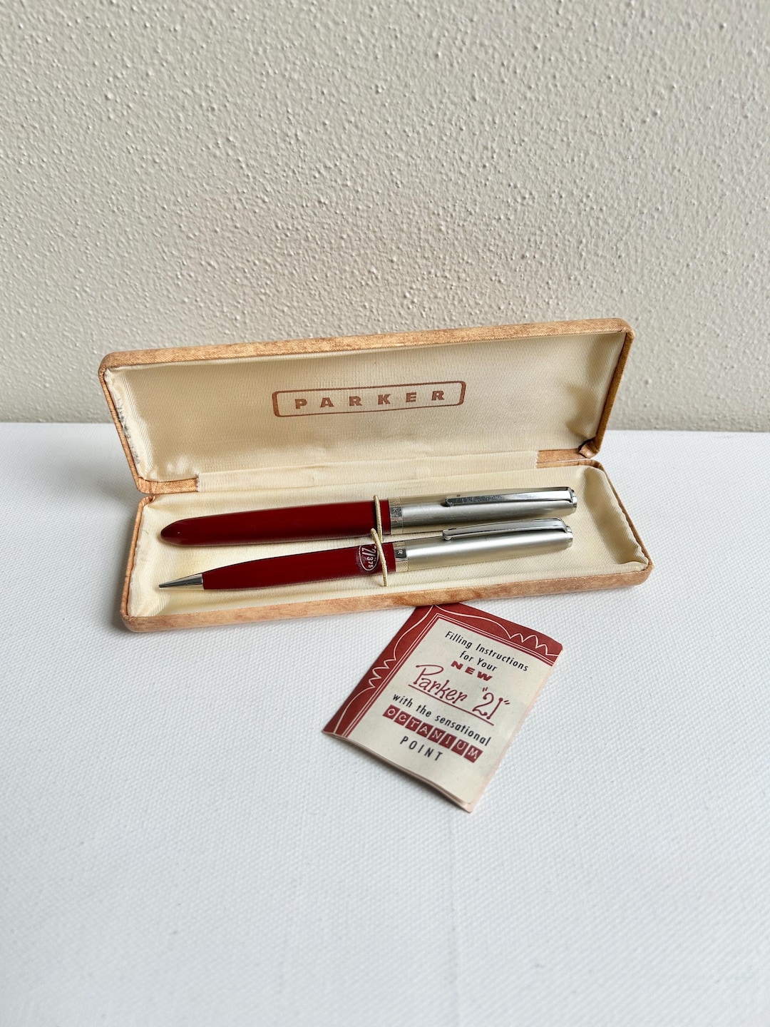 Parker 21 Mark I Fountain Pen & Pencil Set: Original Box, Refill ...